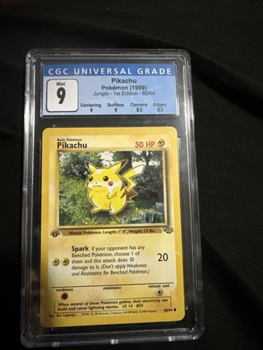 Pokemon Jungle Pikachu 1st Edition PSA 9 Mint #60/64 Red Cheeks 1999 ...