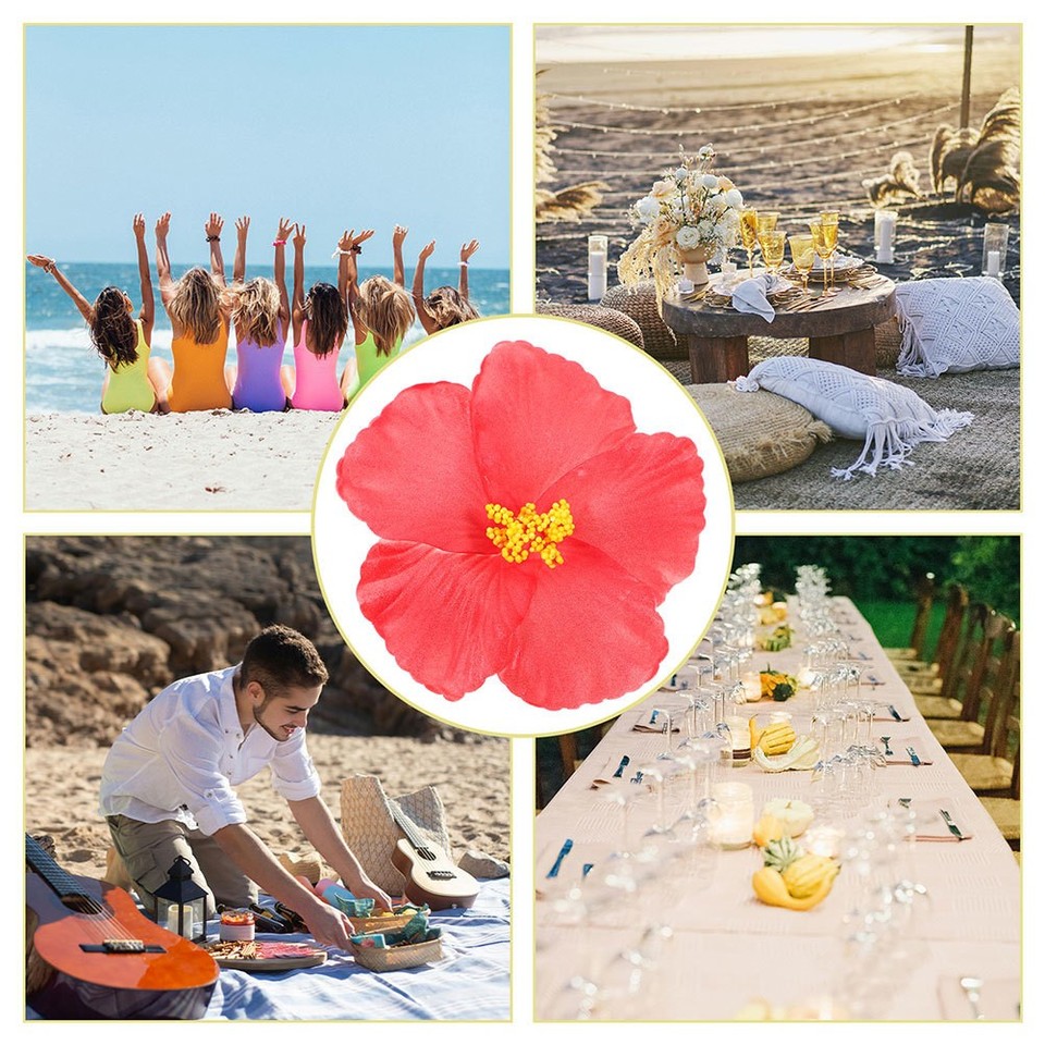 20 Pcs Faux Tropical Flowers for Crafts Fake Hawaiian Artificial | eBay