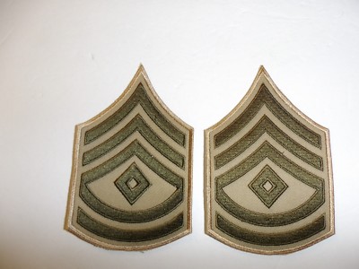 1083p WW2 US Army First Sergeant with 2 rockers Chevrons Khaki pair R1B ...