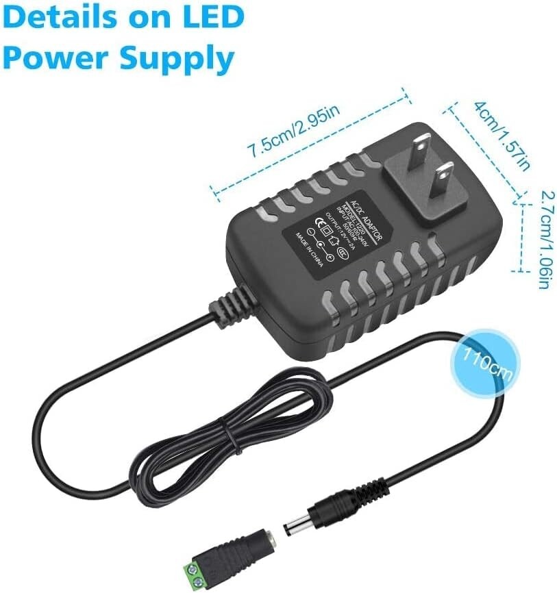 12v Led Strip Power Supply 2a 24w Power Adapter 12v Power Supply For ...