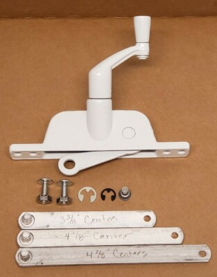 Jalousie Window Awning Operator Crank-White-Handle-3 3/8"-4 1/8"-47/8 ...