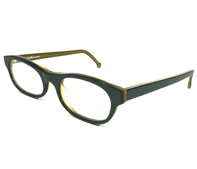 Vintage la Eyeworks Eyeglasses Frames REVA 713 Green Yellow Cat Eye 47 ...