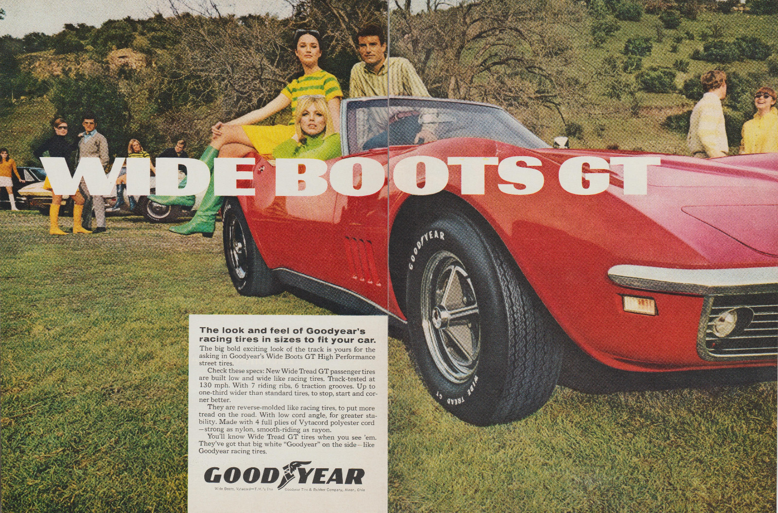 1968 Goodyear Tires - Chevy Corvette - Girls Boots Skirts Cars - 2 Page ...