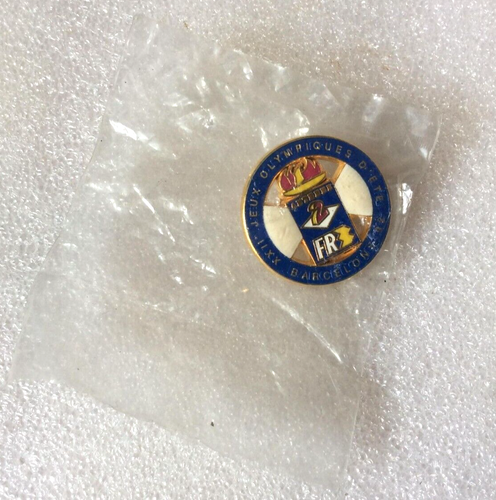 RARE pin's pins jeux olympiques Barcelone 92 télévision France A2-FR3 ...