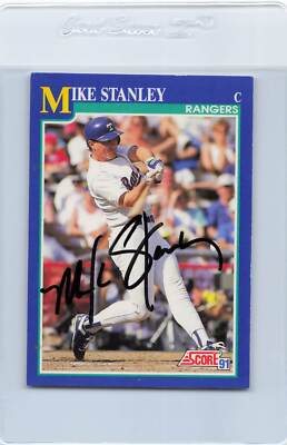 1991 Score #92 Mike Stanley Rangers Signed Auto *H3951 | eBay
