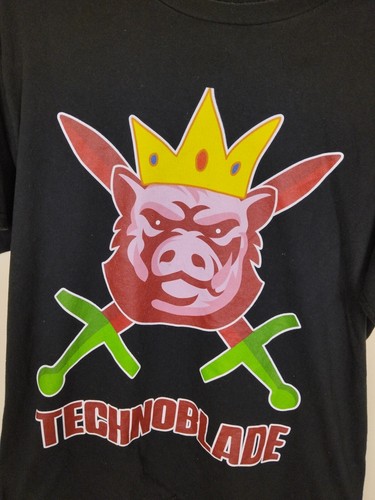 Technoblade Logo Men's Black T-Shirt Medium | eBay