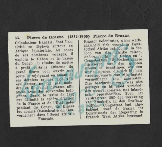 1938 Gutermann Famous Men #83 PIERRE de BRAZZA Explorer Of Central ...