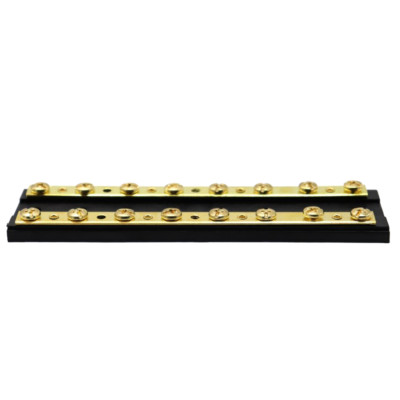 8 Gang Dual Brass Bus Bar 60A DC 32V, Positive and Negative Bus Bar fo ...