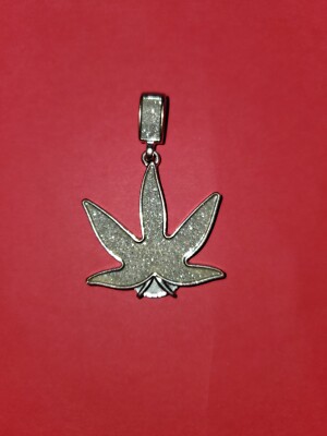 Silver Cannabis Marijuana Weed Leaf Rhinestone Pot Pendant | eBay