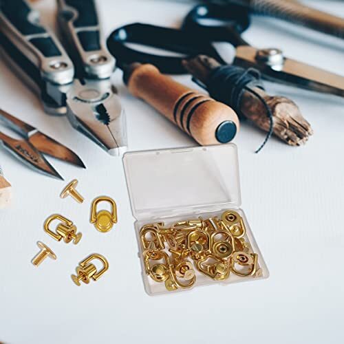 12 Pcs D Ring Stud Screw Ball Stud Rivets Post Head Buttons for Leather ...