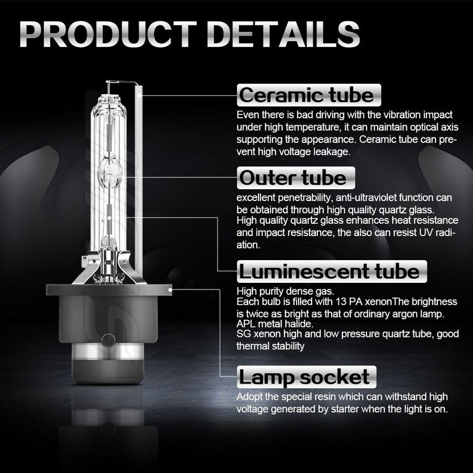 D2S D2C D2R D2H LED Headlight Bulbs 6000K/set High low beam Super ...