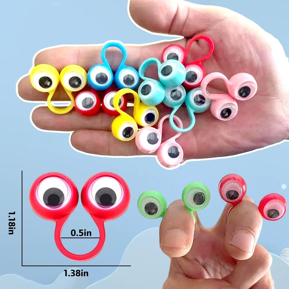 Felly 100 PCS Eye Finger Puppets Toys Set for Toddlers, Small, Random ...