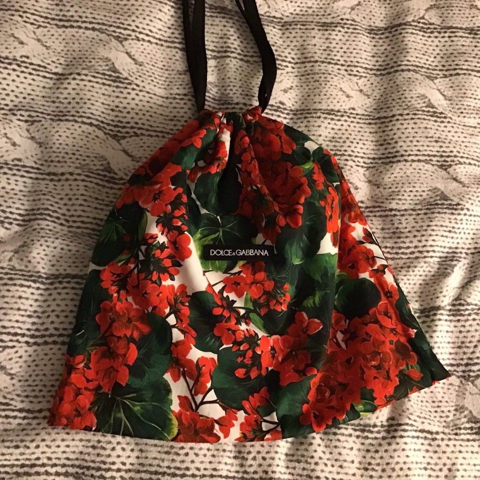 Dolce & Gabbana Fabric Draw String Bag Geranium Fabric | eBay UK