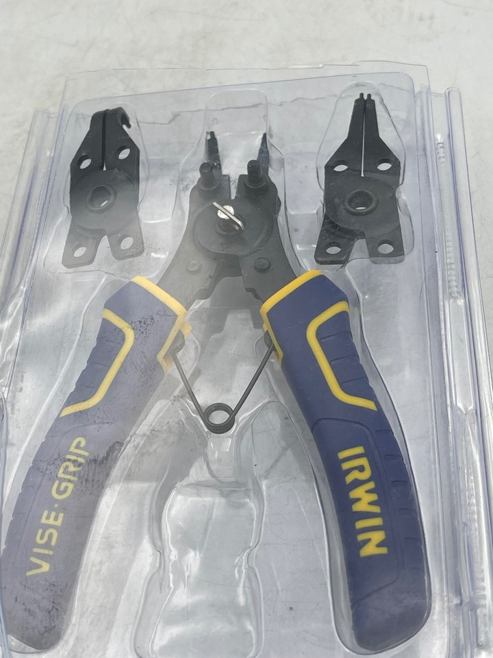 Irwin VISE-GRIP Snap Ring Pliers Set 3 Interchangeable Tips Retaining ...