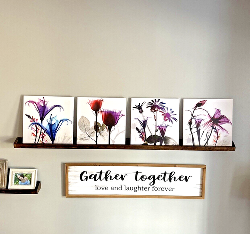 Elegant Wall Art Canvas Pictures (16" x 16") each x 4PCS Purple Wild ...