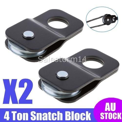 2PCS 4Ton Snatch Block Pulley Winch Rope Hoist 4WD ATV Off Road ...
