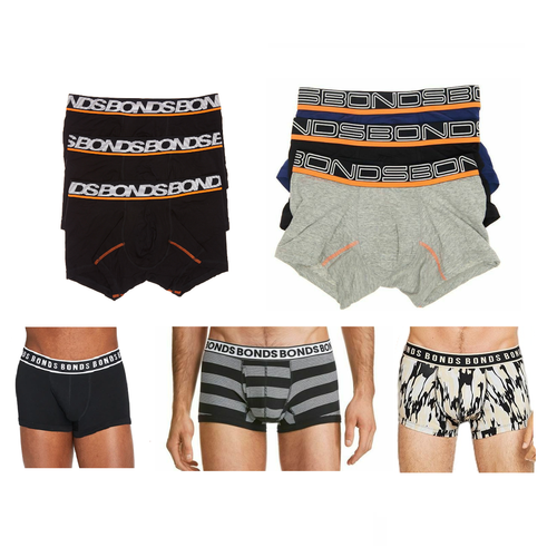 3 x Mens Bonds Fit Trunks Briefs Boxer Assorted Underwear | eBay Australia