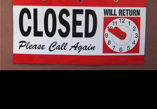 BUSINESS HOURS SHOP DOUBLE_SIDED PLASTIC OPEN AND CLOSED SIGN RETURN ...