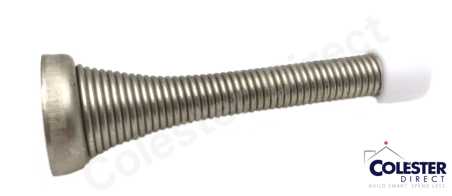 Qty 10 Brushed/Satin Nickel Flexible Spring Door Stop Stopper 3 1/8 ...