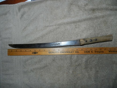 Antique VILLAGE BLACKSMITH BIG Ox Roast Carving 15.25" blade 22.25 ...
