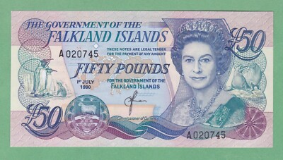 Falkland Islands 50 Pound Notes 1 July 1990 P-16a UNCIRCULATED | eBay