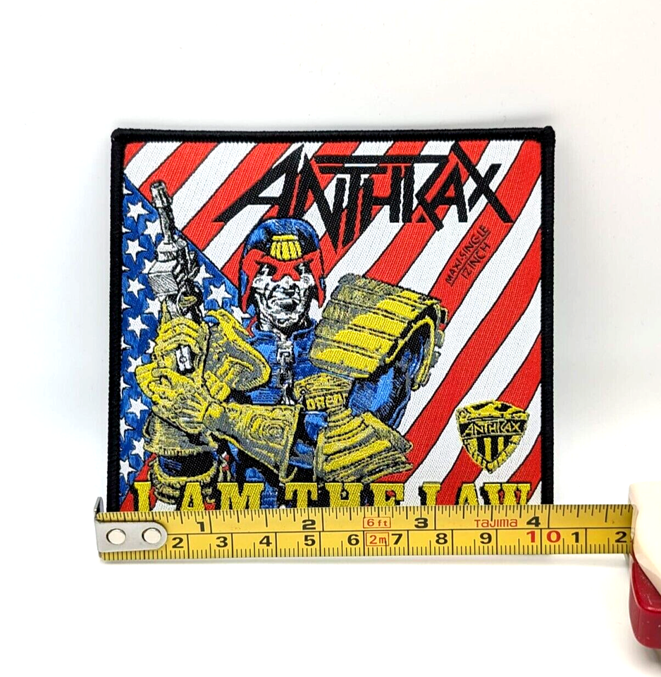 ANTHRAX BAND I AM THE LAW Woven Patch Sew, Iron on EMBROIDERED Heavy Metal Badge | eBay