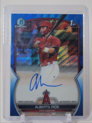 ALBERTO RIOS 2023 BOWMAN CHROME DRAFT 1ST BLUE WAVE AUTO /150 | eBay