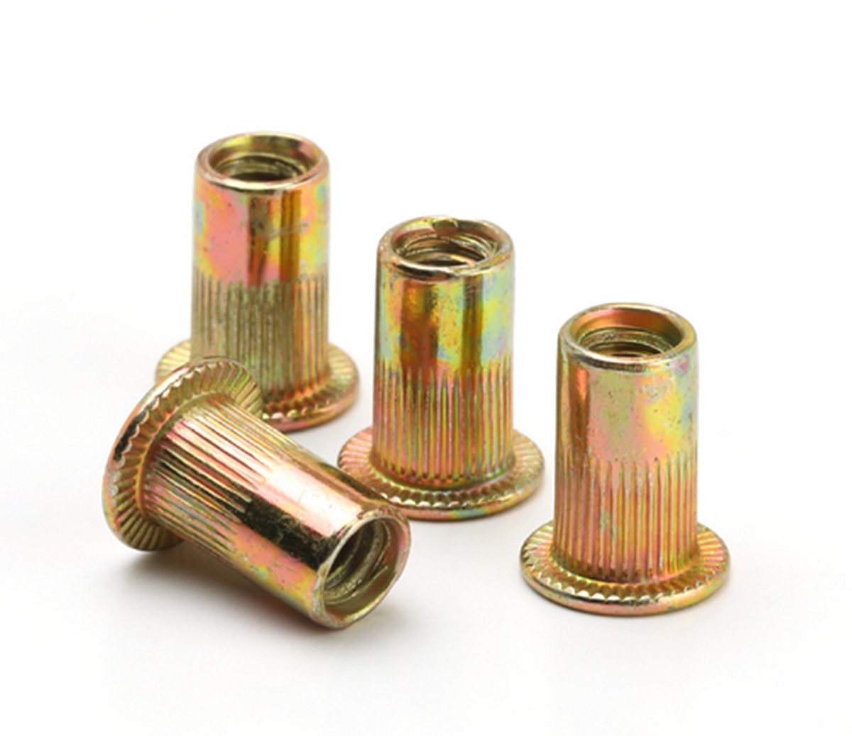 150 Pcs Flat Head M5 Rivet Nut Rivnut Nutsert Metric Zinc Plated Carbon ...