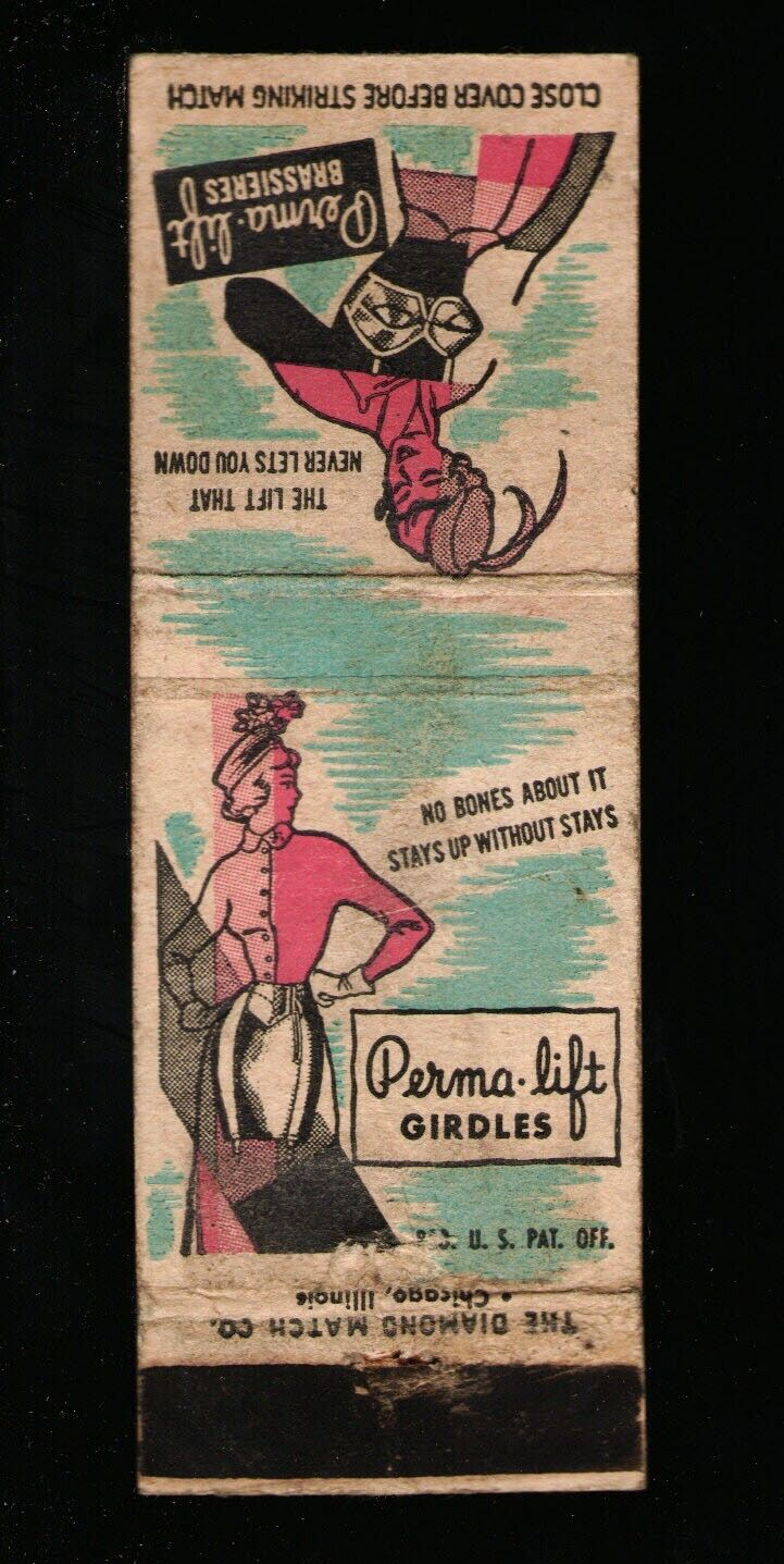 Perma-lift Girdles Brassieres Bras Diamond Match Co Vintage Matchbook ...
