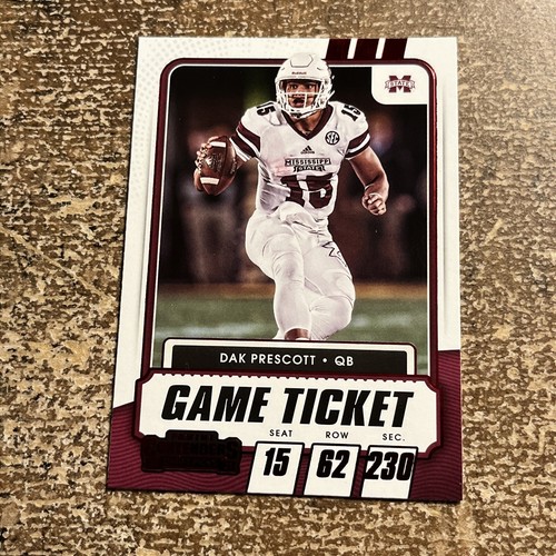 2021 Panini Contenders Red Foil Dak Prescott Game Ticket / Miss St ...