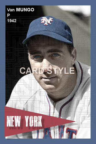 Van Mungo - 1942 New York Giants - choose a style - colorized print | eBay