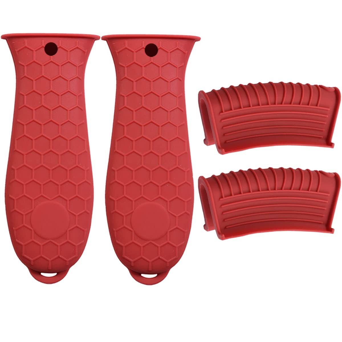 4 Pack Silicone Hot Handle Holder Assist Pan Handle Sleeve Pot Holders ...