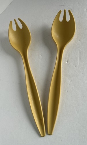 Tupperware Vintage Salad Serving Utensils 12'' Fork Spoon Set of 2 ...