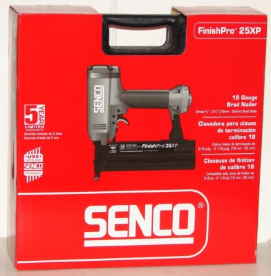 SENCO FinishPro FP25XP, 18 Gauge Brad Nail Gun w/Case, 5/8" to 2-1/8 ...