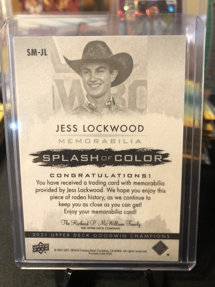 2021 Goodwin Champions Splash of Color Memorabilia Jess Lockwood #SM-JL ...