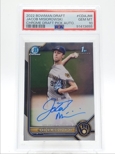 JACOB MISIOROWSKI 2022 BOWMAN CHROME DRAFT 1ST AUTOGRAPH E AUTO PSA 10 ...