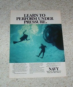 1990 ad page -USN Navy job Military career scuba diving divers PRINT ...