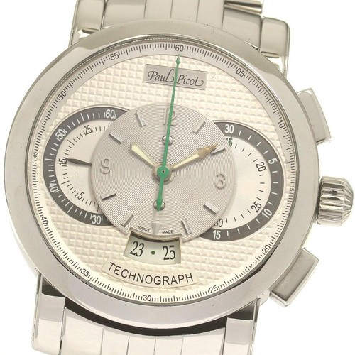 Paul Picot Technograph 0334 Automatic Stainless Steel Silver Dial 44mm ...