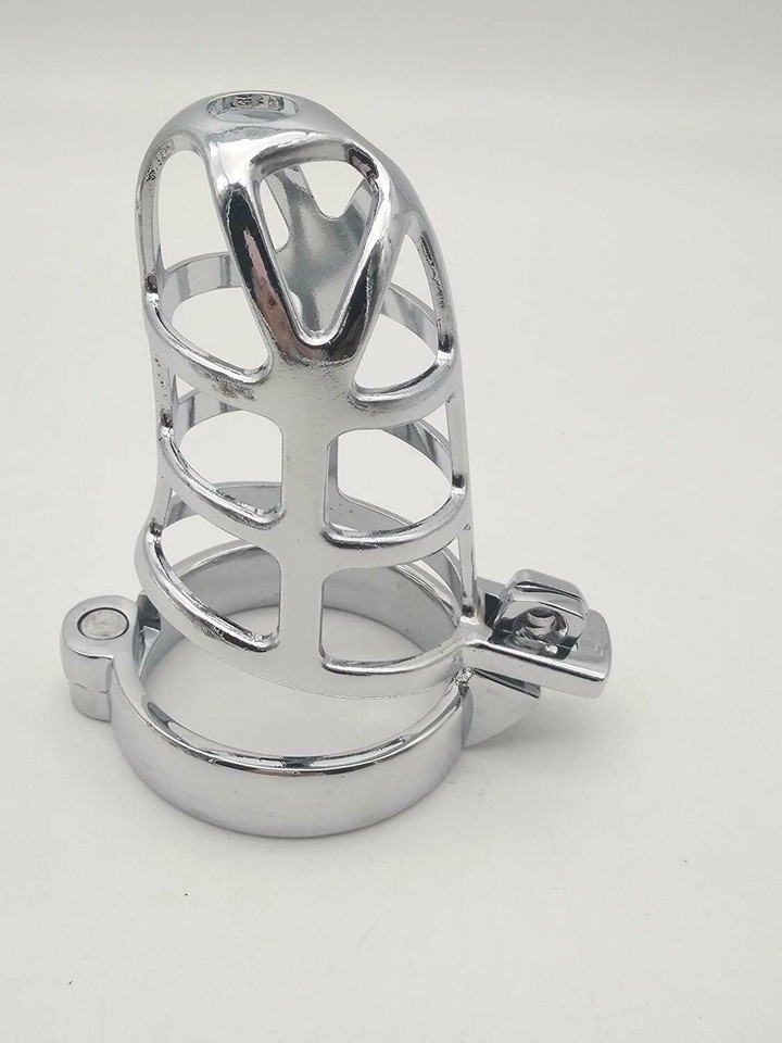 Male Steel Chastity Cage Lockable Device Penis Cock Cage BDSM Bondage ...