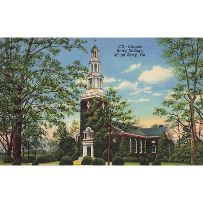 Postcard Chapel, Berry College, Mount Berry Ga Vintage Linen Unposted ...