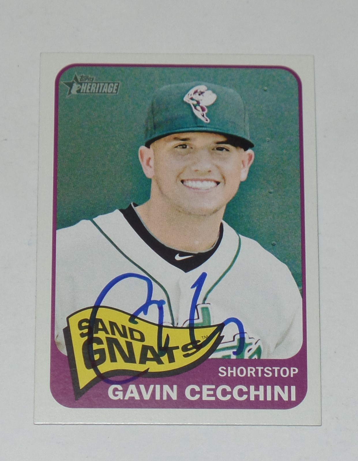 GAVIN CECCHINI SIGNED AUTO'D 2014 TOPPS HERITAGE MINORS CARD #115 NEW ...