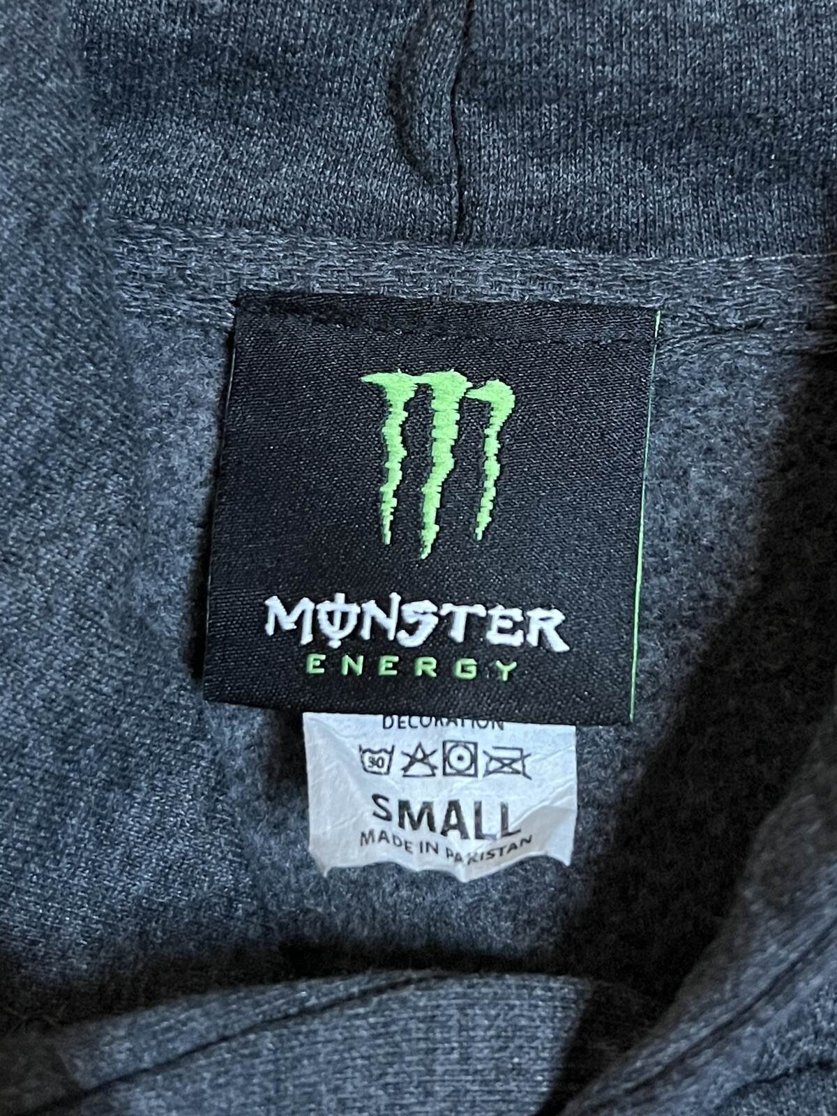 Monster Energy Drink Hoodie Adult size Small Charcoal… - Gem