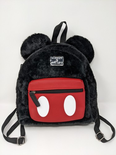 Disney Mickey Mouse Mini Backpack Furry Ears Black Red NWT | eBay