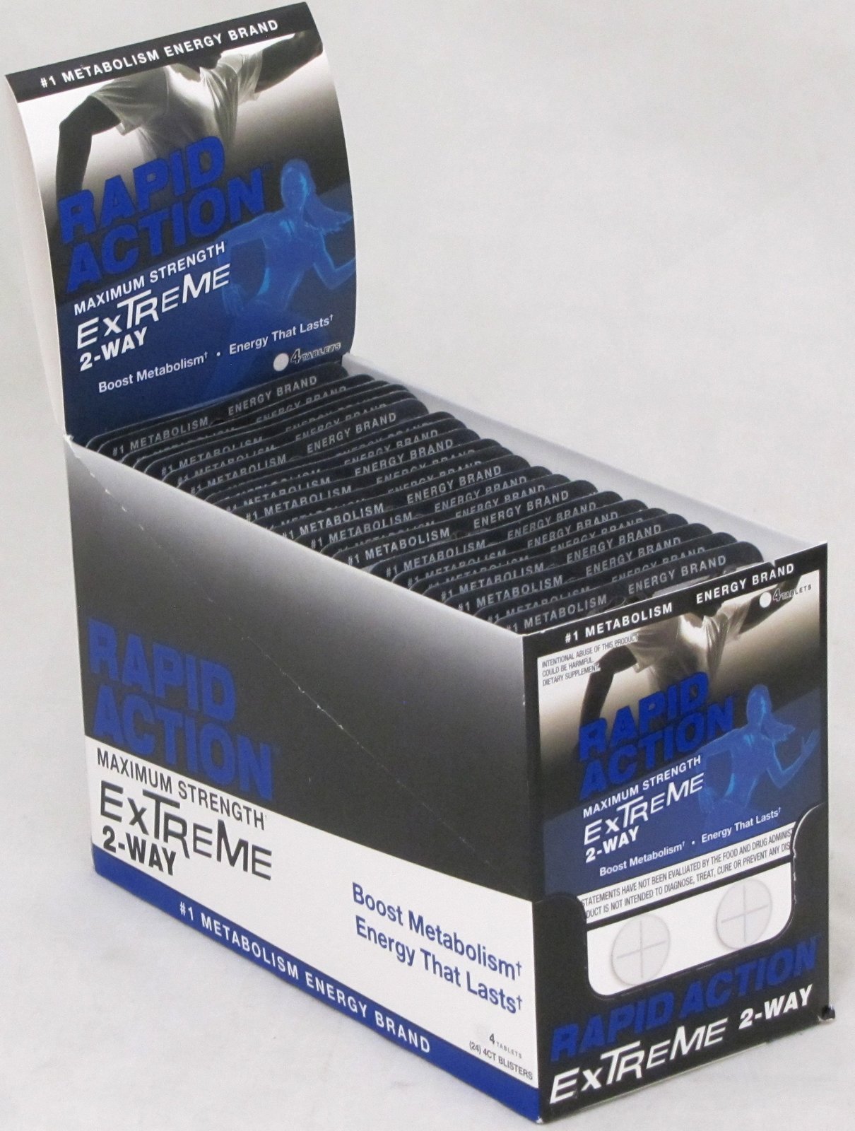 Rapid Action Extreme 2 Way Lasting Energy Boost Metabolism 24 Packs 96 ...