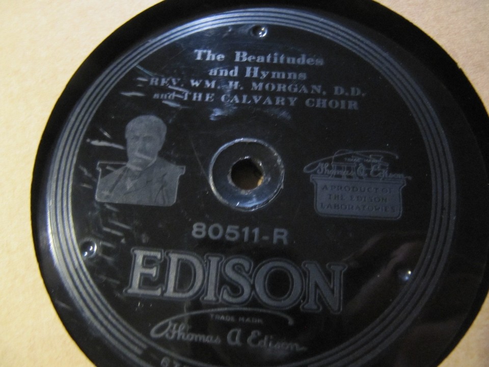 1919 EDISON Spoken Word Rev WILLIAM MORGAN Lord's Prayer Beatitudes ...