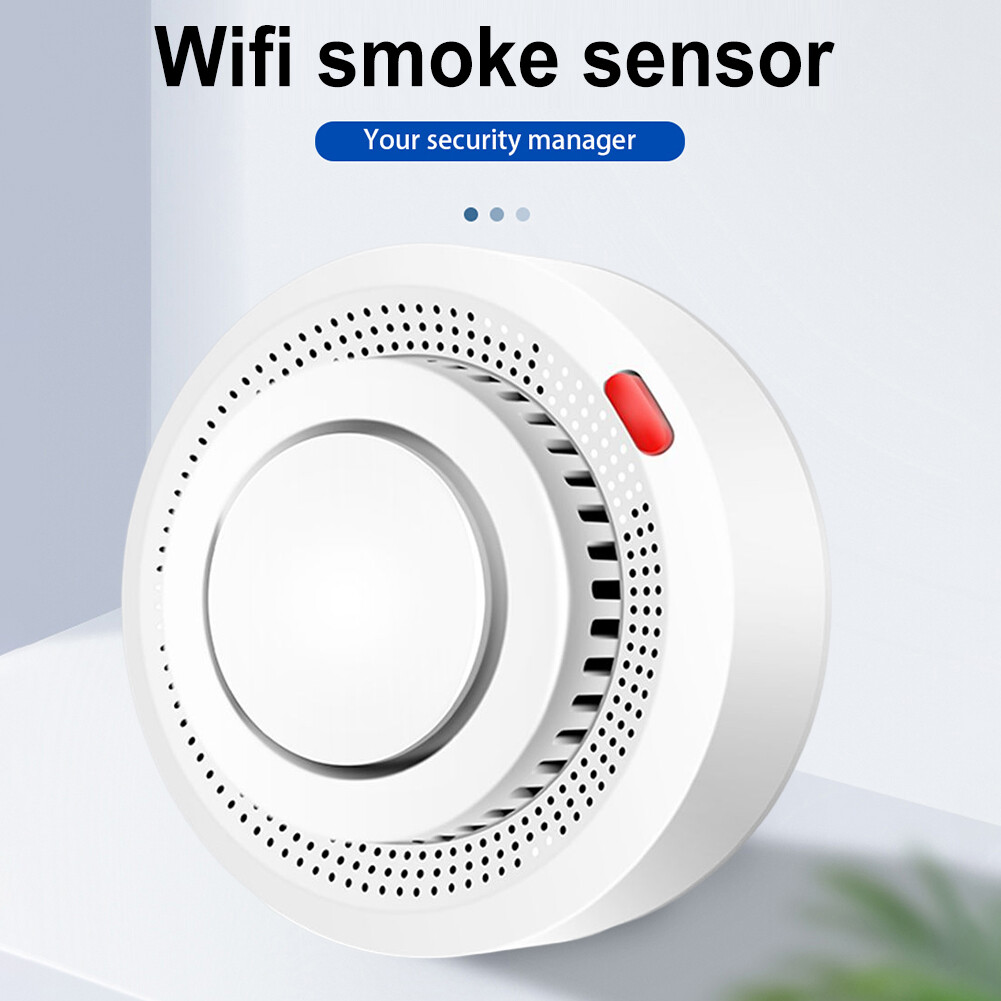 WiFi Fire Detection Alarm AAA Battery Powered 70db Fire Sensor Home ...
