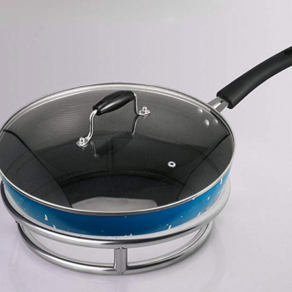 (L)Stainless Steel WokRack Insulated Pot Mats Premium Gas Wok Accessory ...