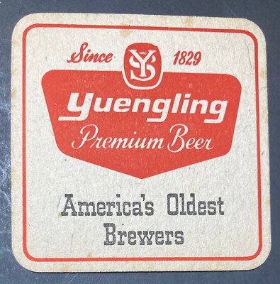 YUENGLING AMBER LAGER POTTSVILLE PENN. 3.38 INCH SQUARE BEER COASTER ...