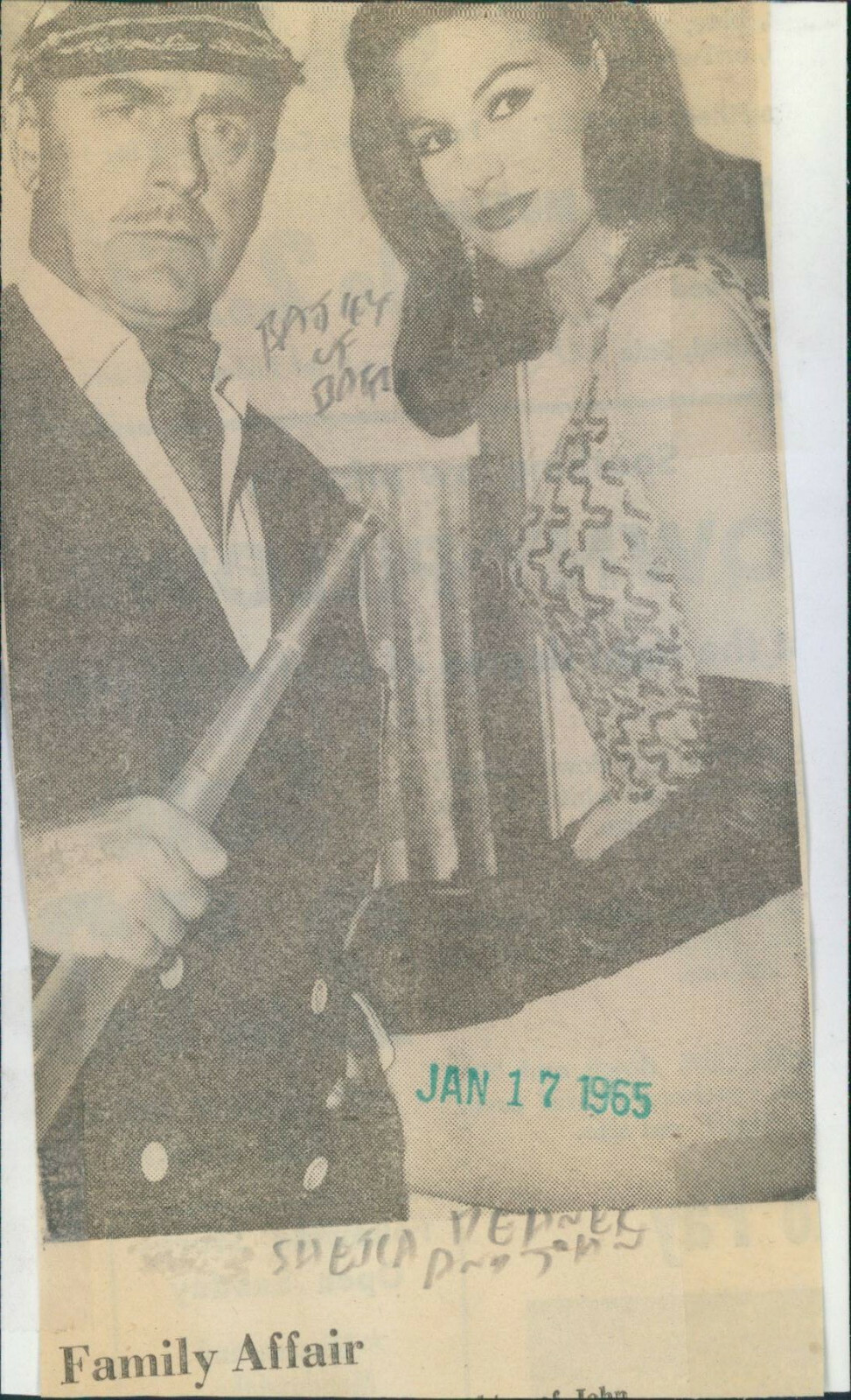 1965 Press Photo Actor John Dehner & Shelia Dehner on "Baileys of ...