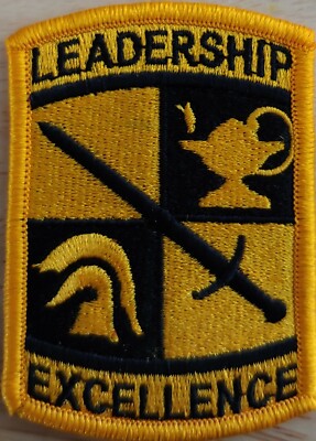 ROTC Emblem Patch LEADERSHIP EXCELLENCE With Hook & Loop Fastener Gold ...